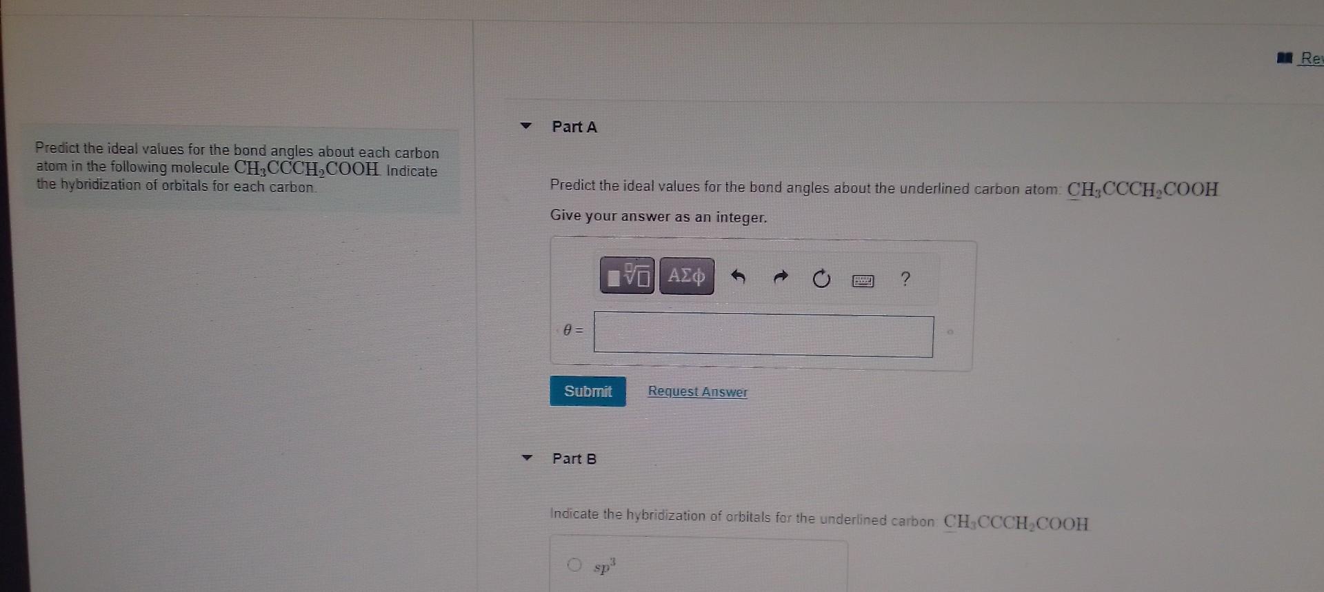 Solved Predict the ideal values for the bond angles about | Chegg.com