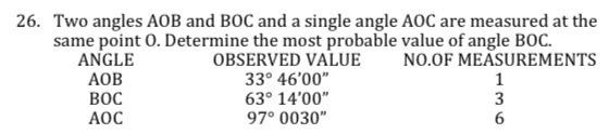 Solved 26. Two angles AOB and BOC and a single angle AOC are | Chegg.com