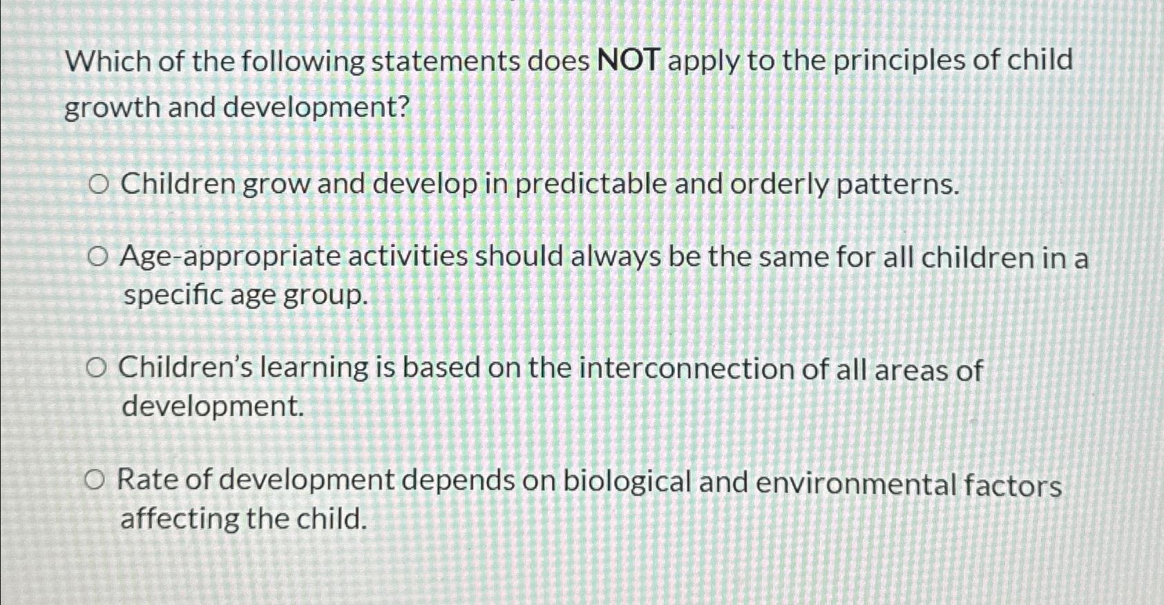 Solved Which of the following statements does NOT apply to | Chegg.com