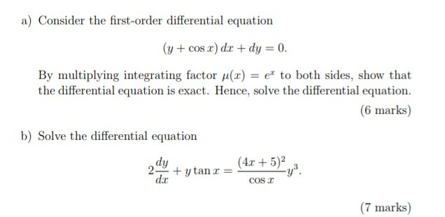 Solved a) Consider the first-order differential equation (y | Chegg.com