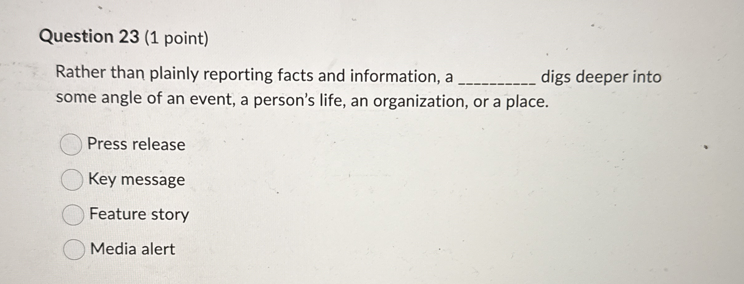 Solved Question 23 (1 ﻿point)Rather than plainly reporting | Chegg.com