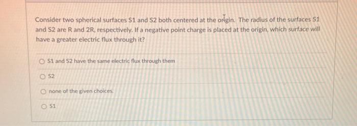 Solved Consider two spherical surfaces S1 and 52 both | Chegg.com