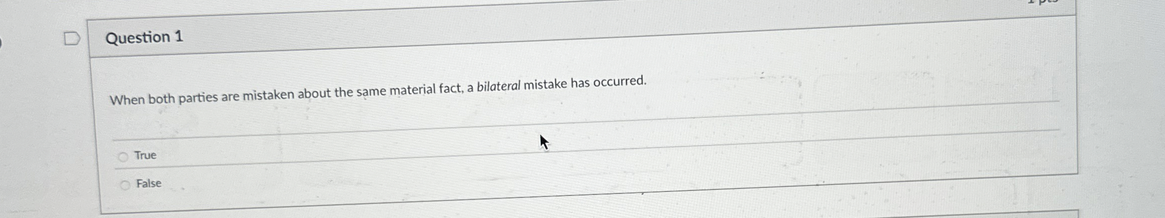 Solved Question 1When both parties are mistaken about the | Chegg.com