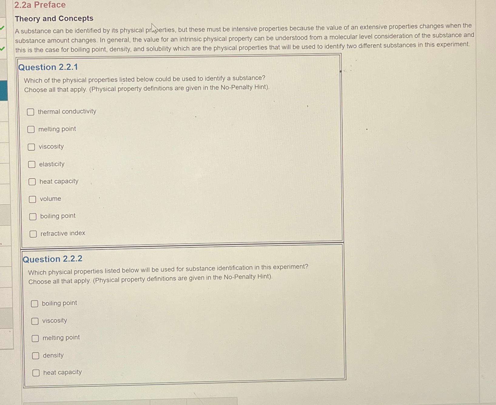 Solved 2.2a Preface\\nTheory and Concepts\\nA substance can | Chegg.com