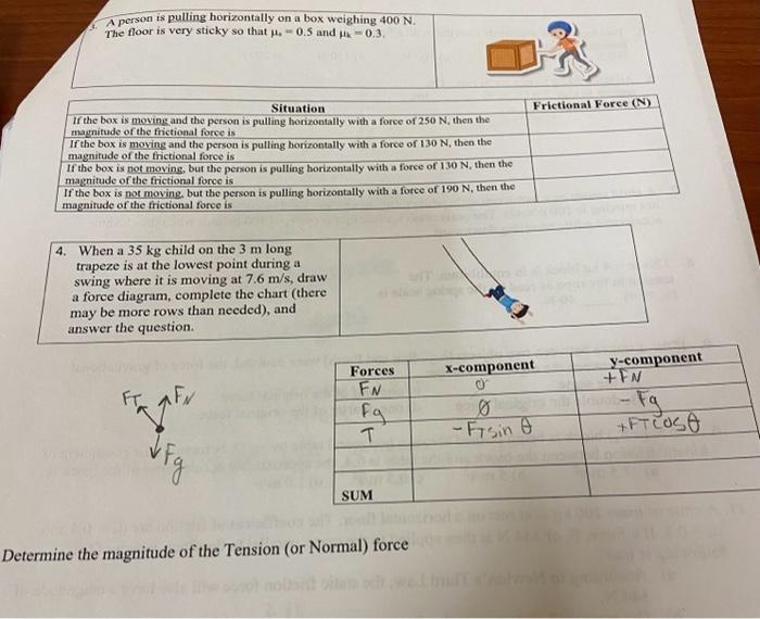 Solved A person is pulling horizontally on a box weighing | Chegg.com