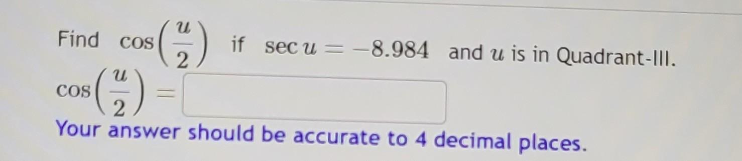 Solved If sec(x)=2529 (in Quadrant-I), find tan(2x)= (Please | Chegg.com