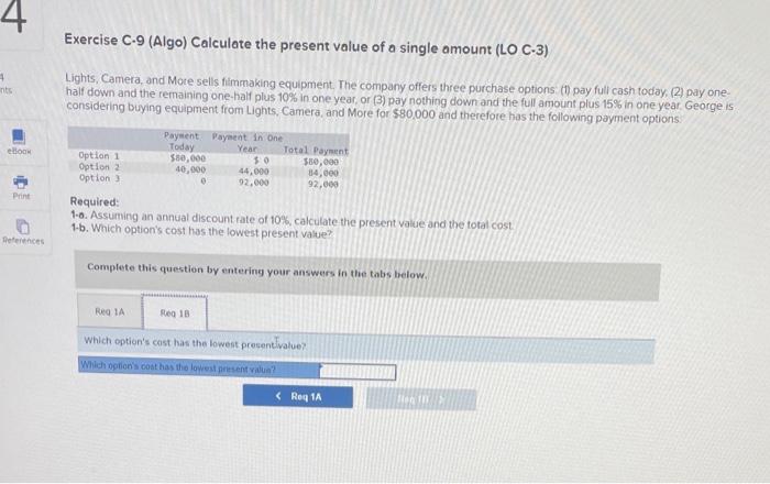 Solved Exercise C.6 (Algo) Calculate the present value of a | Chegg.com