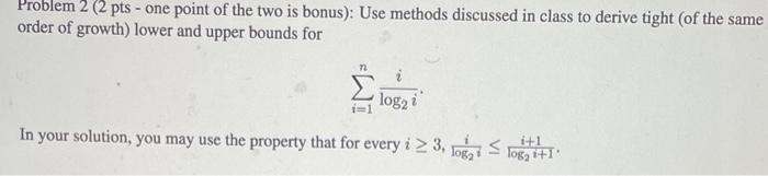 Problem 2 ( 2 pts - one point of the two is bonus): | Chegg.com