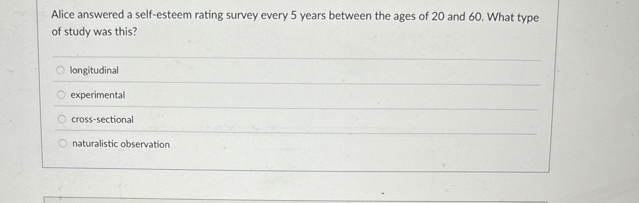 Solved Alice answered a self-esteem rating survey every 5 | Chegg.com