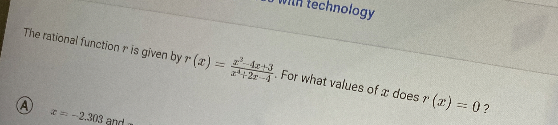 Solved The rational function r ﻿is given by | Chegg.com