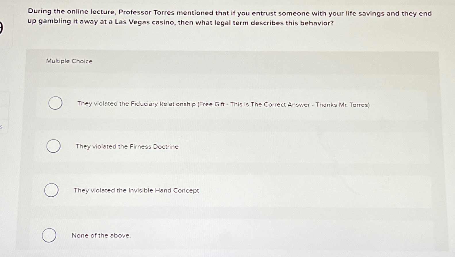 Solved During the online lecture, Professor Torres mentioned | Chegg.com