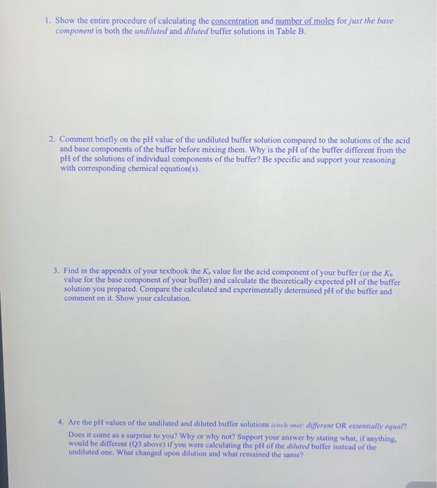 Solved lab report ph measurments buffers all the data | Chegg.com