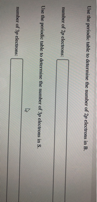 Solved Use the periodic table to determine the number of 2p | Chegg.com