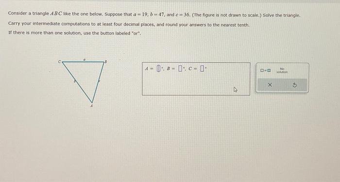 Solved Consider a triangle ABC like the one below. Suppose | Chegg.com