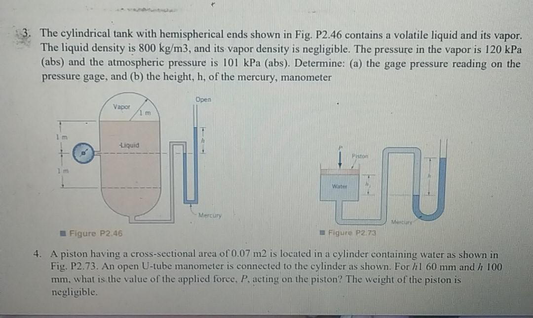 Solved The cylindrical tank with hemispherical ends shown in | Chegg.com