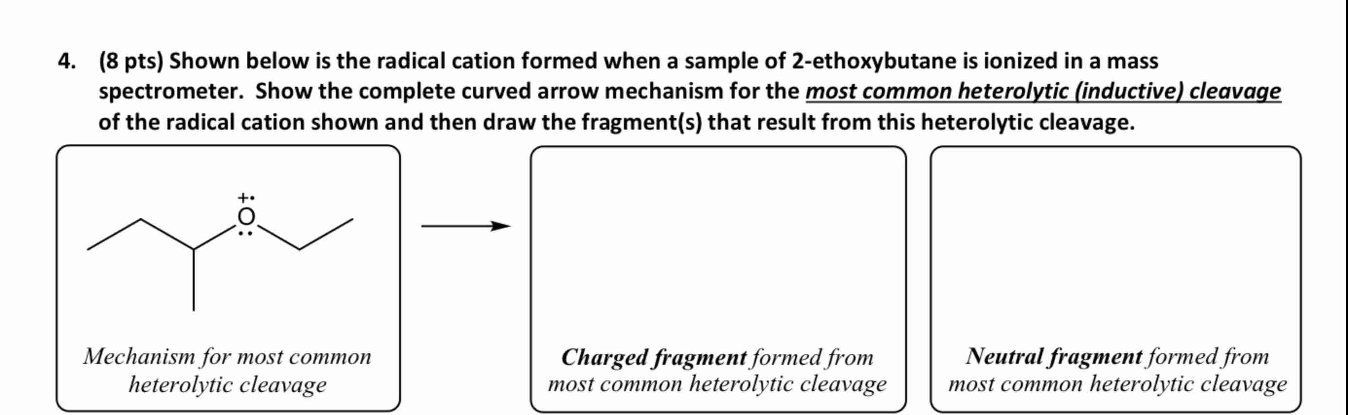 Solved 4. ( 8 ﻿pts) ﻿Shown below is the radical cation | Chegg.com