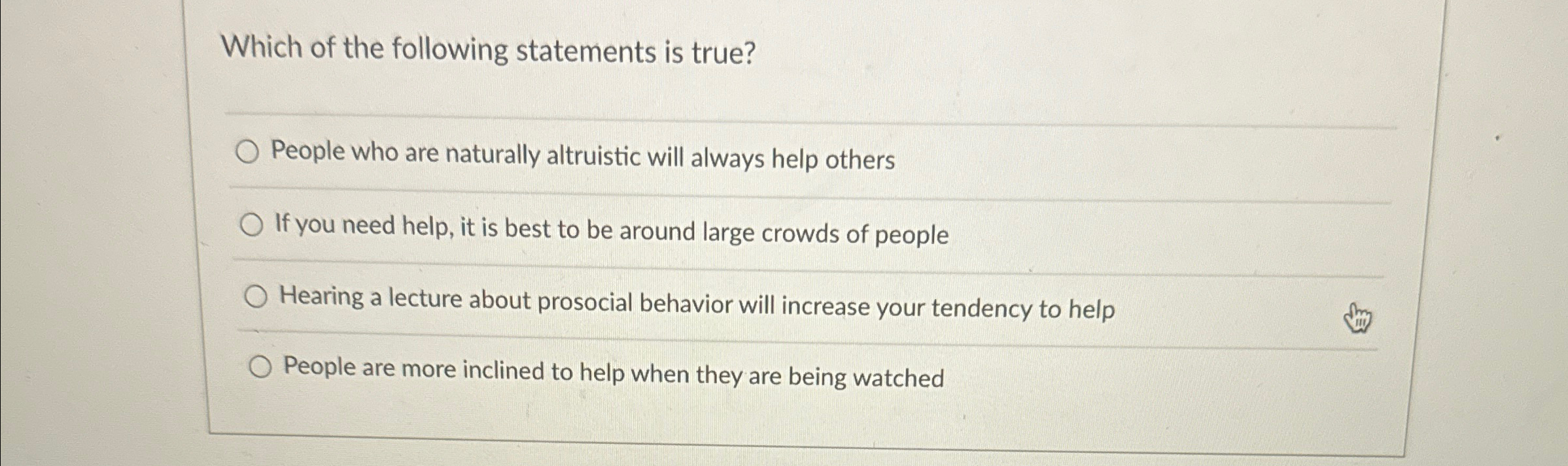 Solved Which of the following statements is true?q,People | Chegg.com