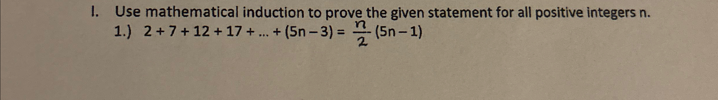 Solved Use mathematical induction to prove the given | Chegg.com