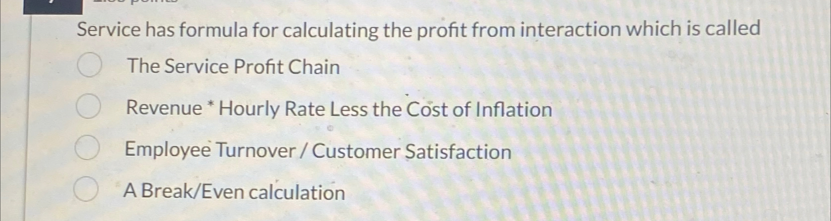 Solved Service has formula for calculating the profit from | Chegg.com