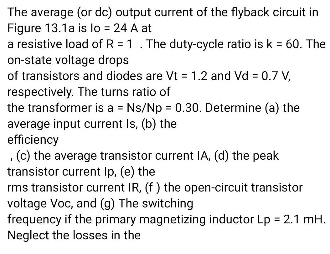 Solved = — . = = The average (or dc) output current of the | Chegg.com