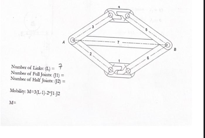 Solved Number of Links: (L)=8 Number of Full Joints: (J1) = | Chegg.com