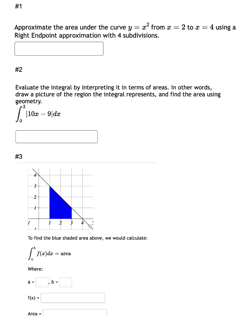 Solved Approximate the area under the curve y=x2 ﻿from x=2 | Chegg.com