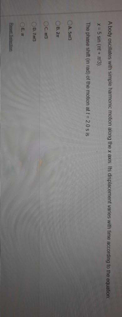 Solved The maximum velocity of a particle executing simple | Chegg.com