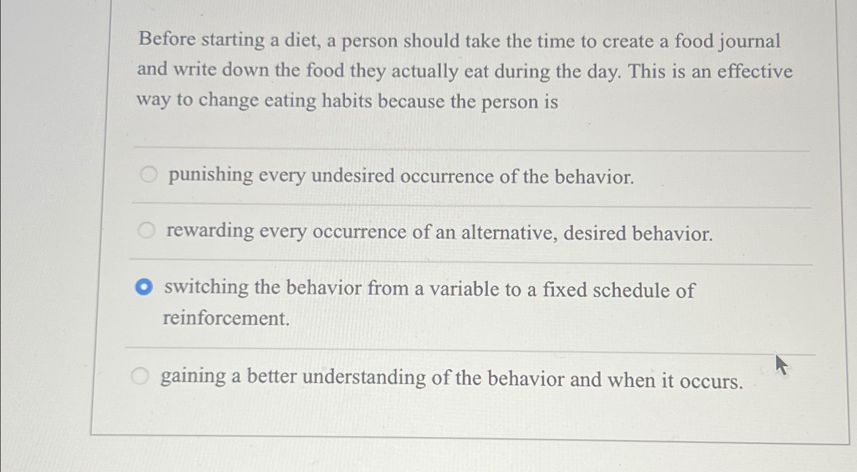 Solved Before starting a diet, a person should take the time | Chegg.com