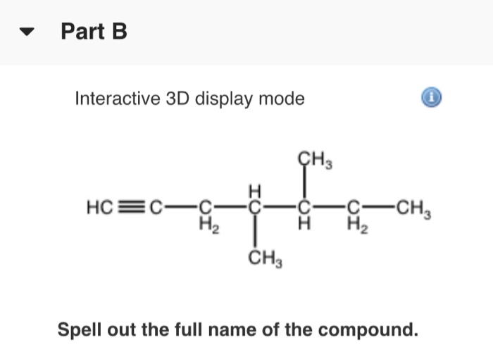 Solved Part A Interactive 3D display mode HCEC -CHE CH Spell | Chegg.com