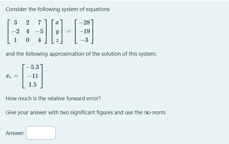 Solved Consider the following system of | Chegg.com
