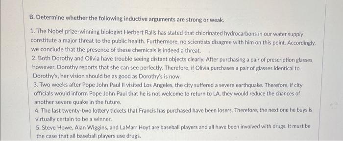 B. Determine whether the following inductive | Chegg.com