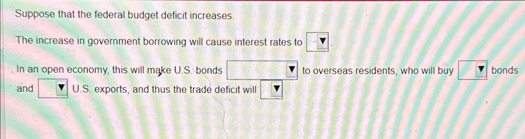 Solved Suppose That The Federal Budget Deficit Increases The Chegg