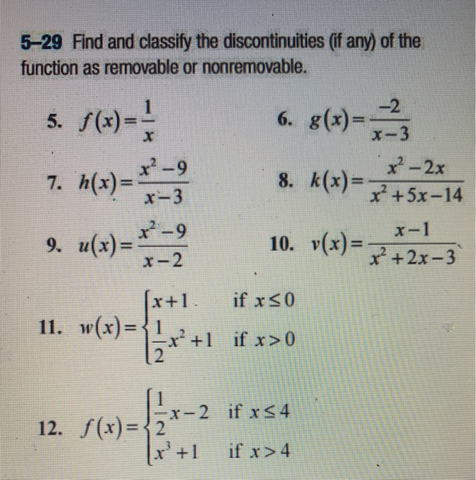 Solved 5–29 Find and classify the discontinuities (if any) | Chegg.com