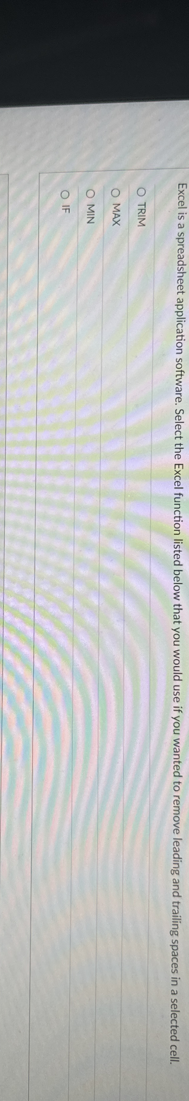 Solved Excel is a spreadsheet application software. Select | Chegg.com