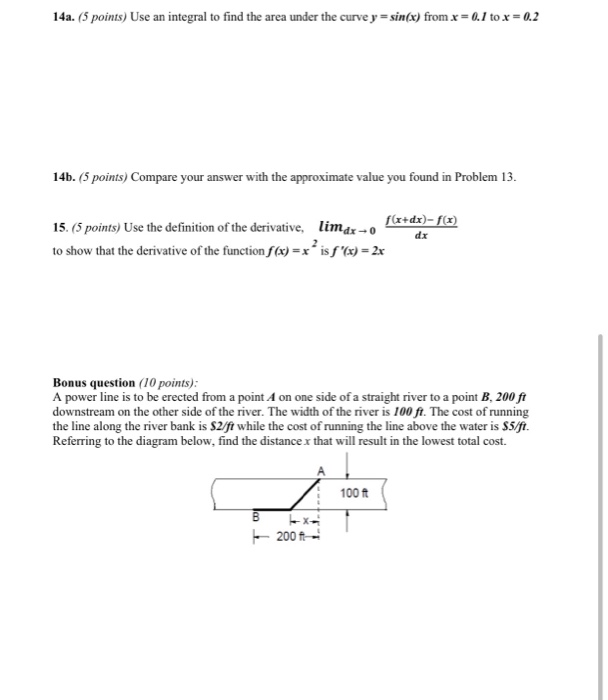 Solved 14a. (5 points) Use an integral to find the area | Chegg.com