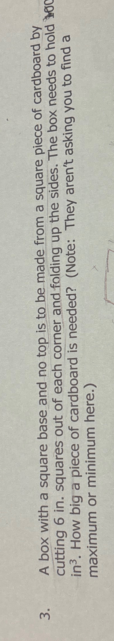 Solved A box with a square base and no top is to be made | Chegg.com