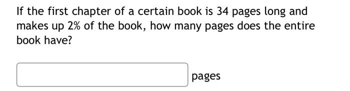Solved If the first chapter of a certain book is 34 pages | Chegg.com
