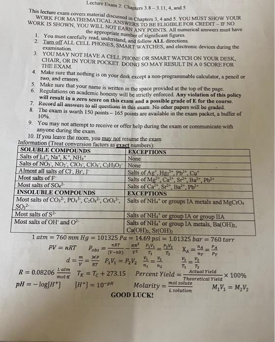 Solved Lecture Exam 2: Chapters 3.8−3.11,4, and 5 This | Chegg.com