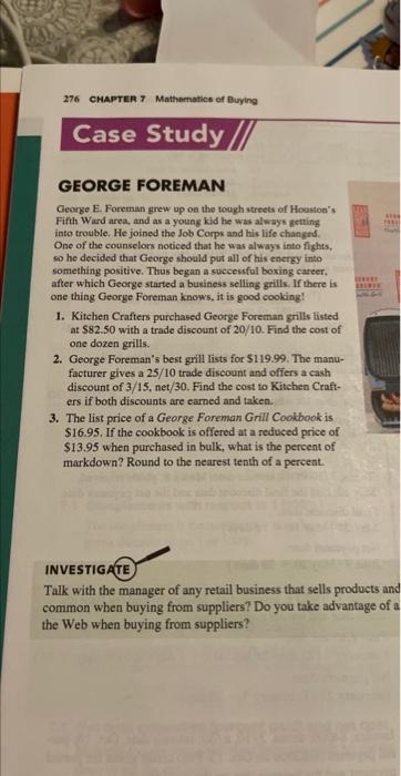 Solved GEORGE FOREMAN George E. Foreman grew up on the tough | Chegg.com