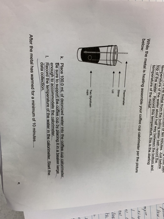 heat Capacity of Calorimeter(Ccal): - J°C Specific | Chegg.com