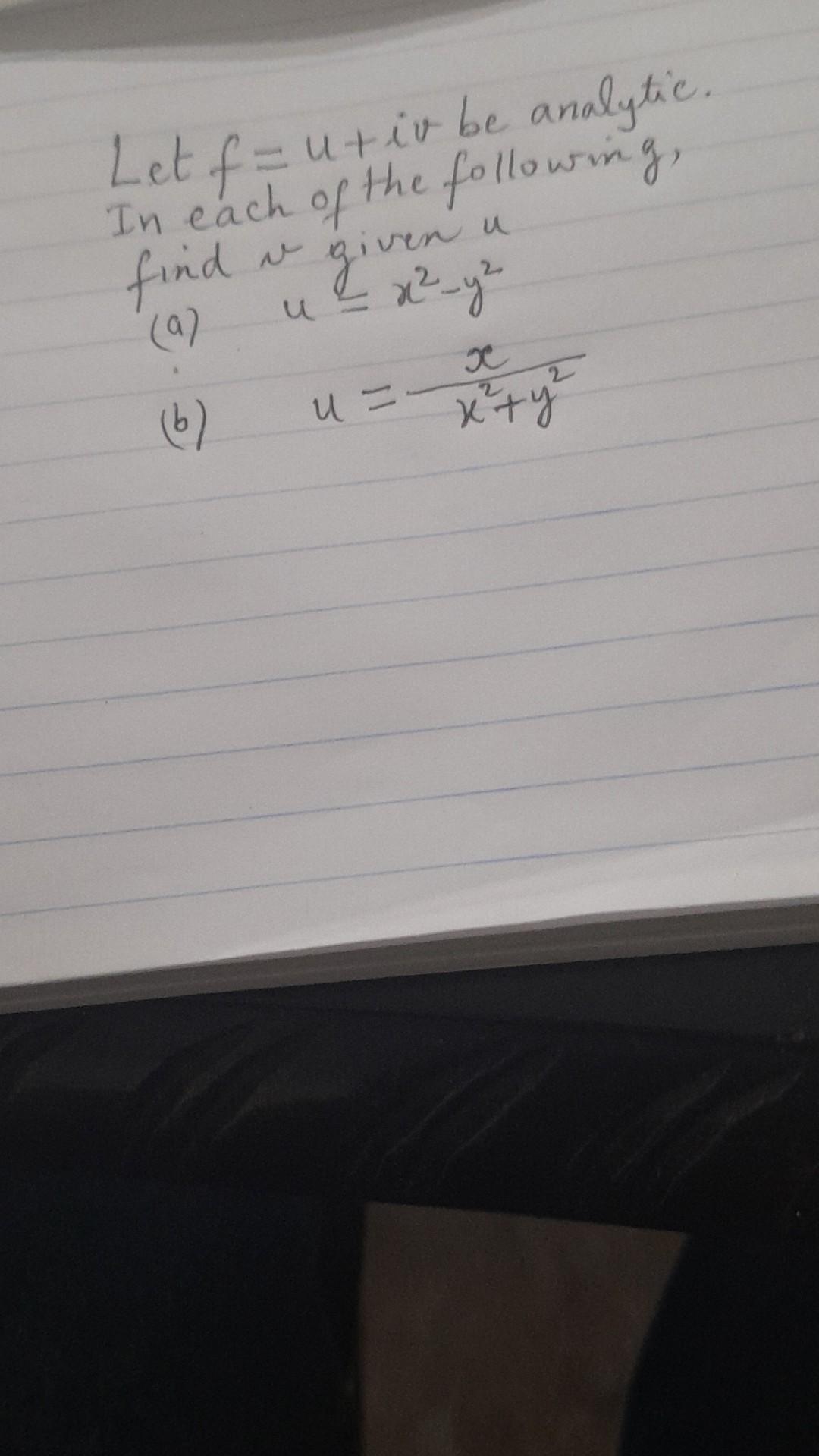 Solved Let f=u+iv be analytic. In each of the following, | Chegg.com