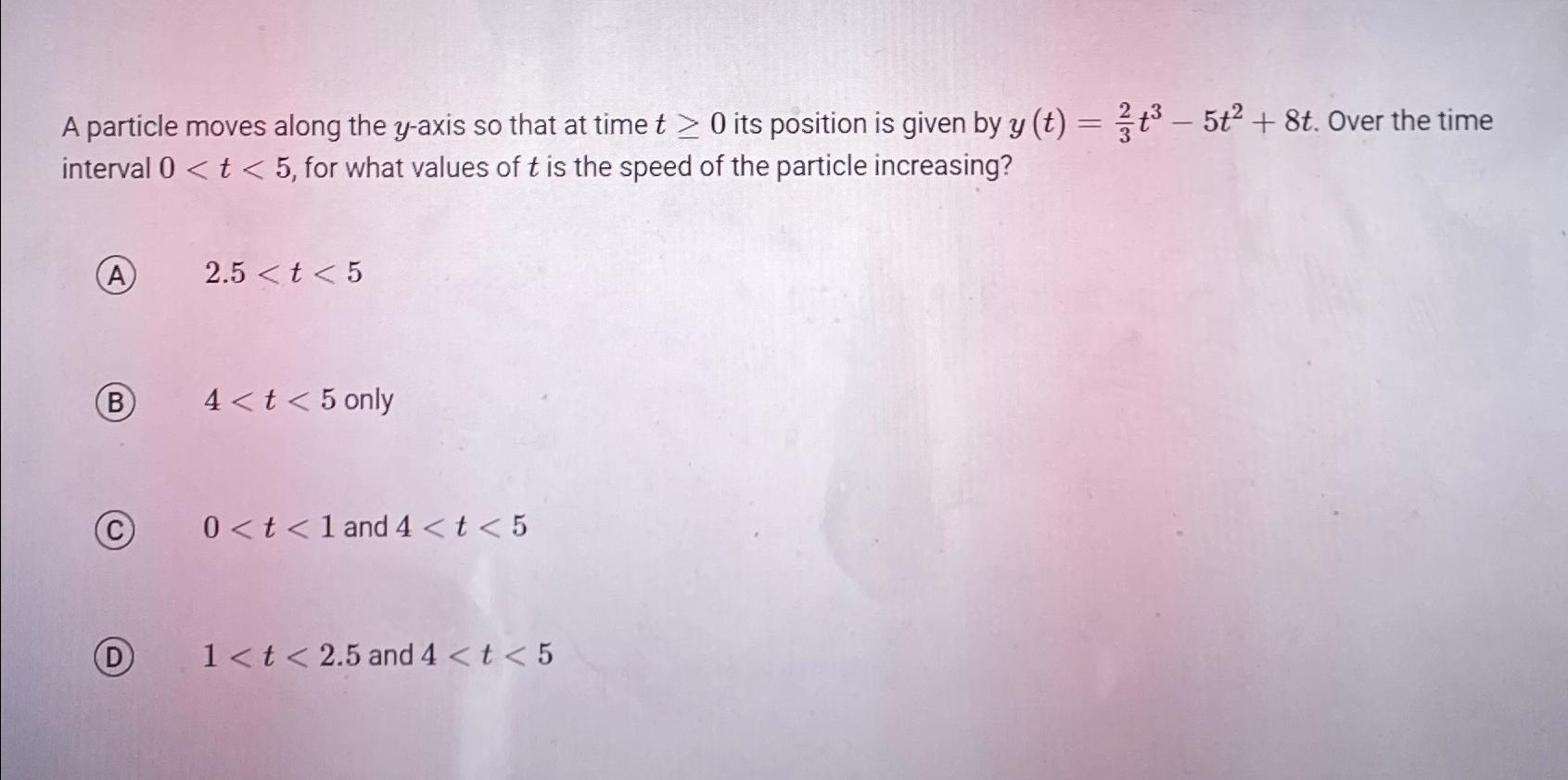 Solved A particle moves along the y-axis so that at time t≥0 | Chegg.com