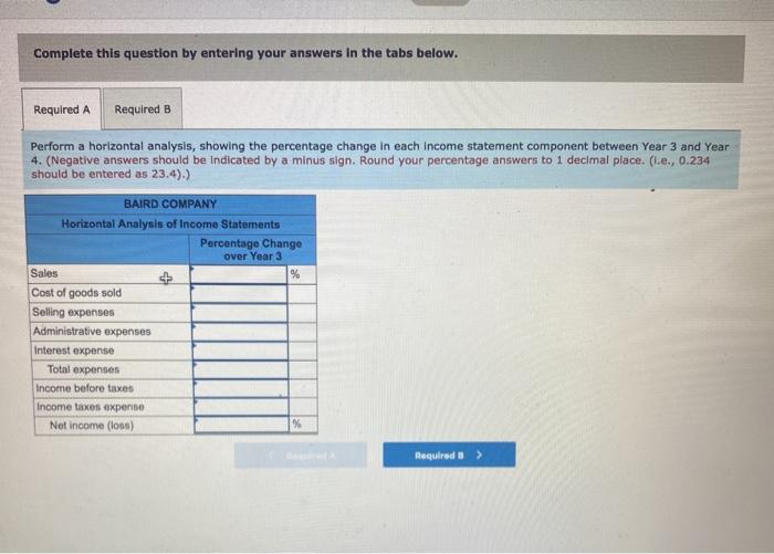 Solved Income statements for Baird Company for Year 3 and | Chegg.com