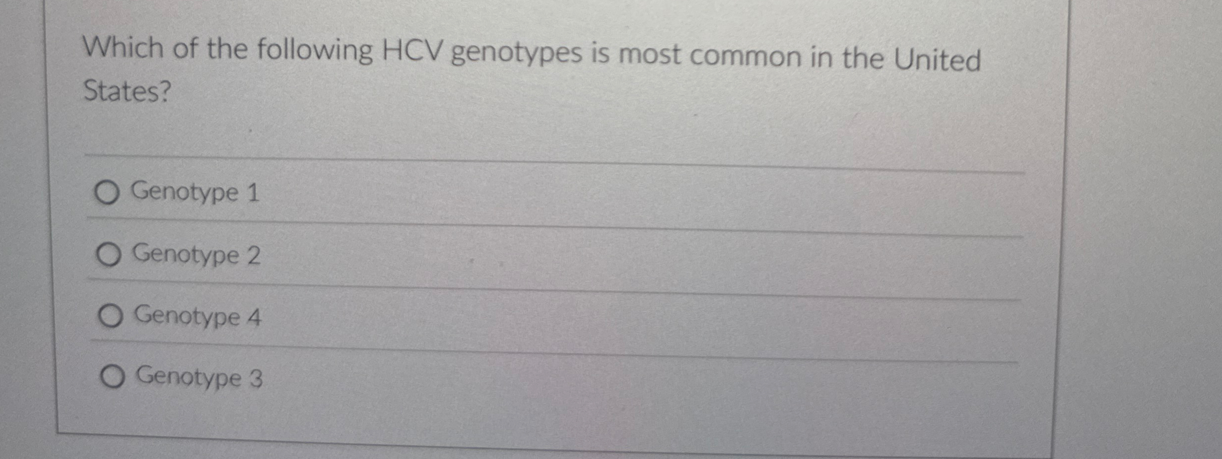 Solved Which of the following HCV genotypes is most common | Chegg.com