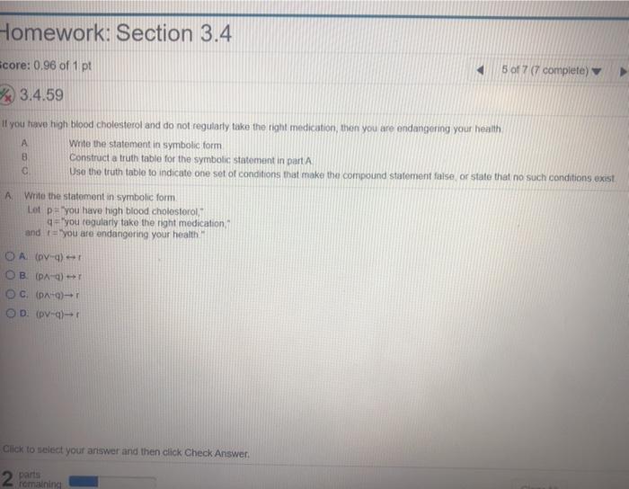 Solved Homework Section 3 4 Ecore 0 96 Of 1 Pt 5 Of 7 7
