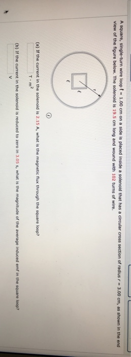 Solved A square, single-turn wire loop! - 1.00 cm on a side | Chegg.com