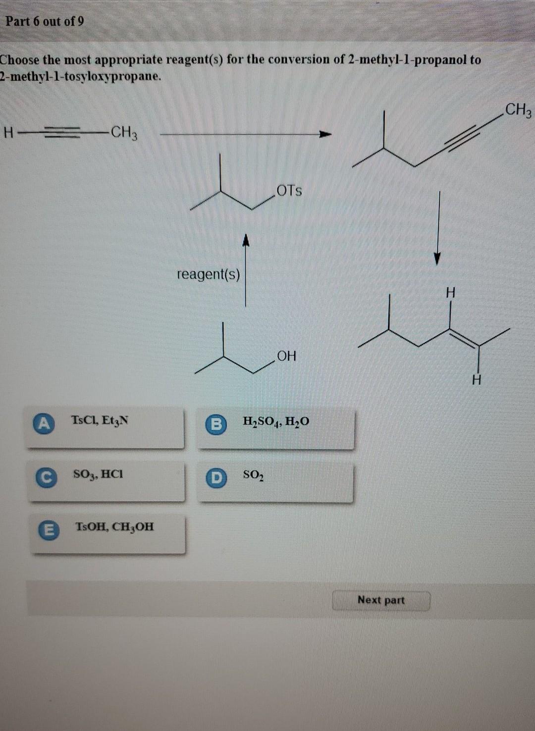 Solved Part 6 out of 9 Choose the most appropriate | Chegg.com