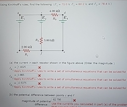 Solved Using Kirchhoff's rules, find the following. | Chegg.com