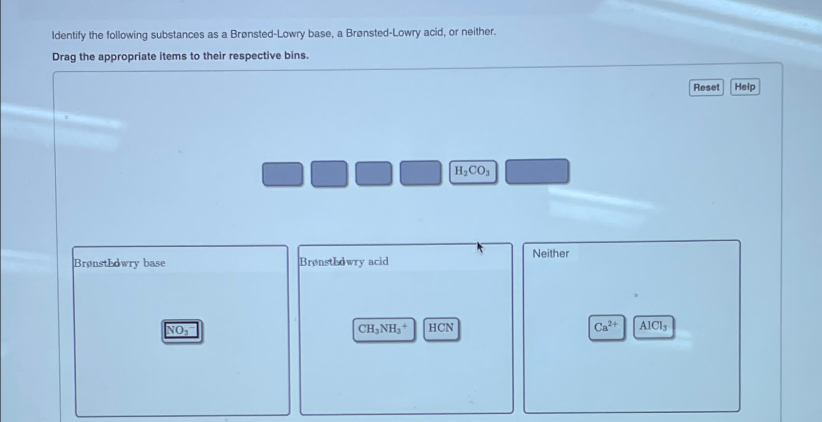 Solved Identify the following substances as a Bronsted-Lowry | Chegg.com
