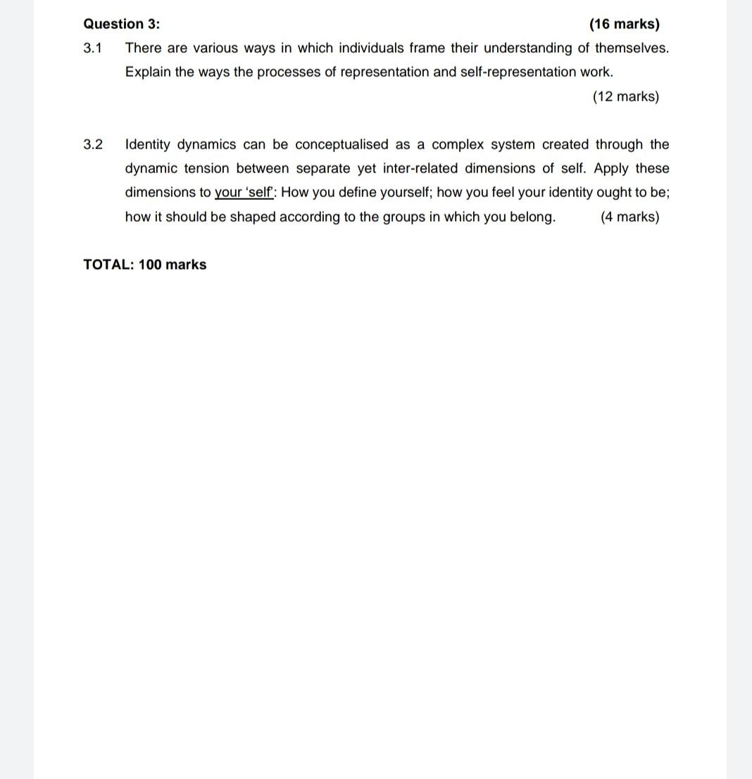 Solved Question 3: (16 marks) 3.1 There are various ways in | Chegg.com